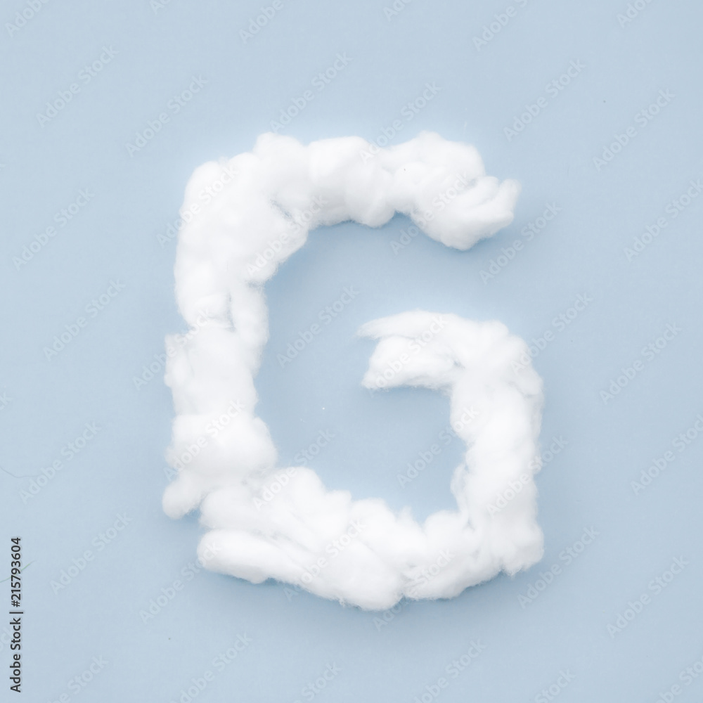 English alphabet letters In the concept of the clouds in the sky bright ...