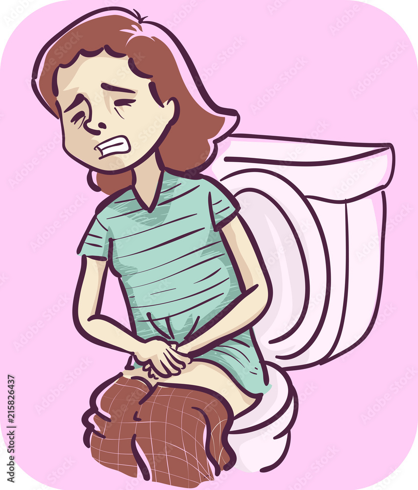 Girl Painful Urination Illustration Stock Vector | Adobe Stock