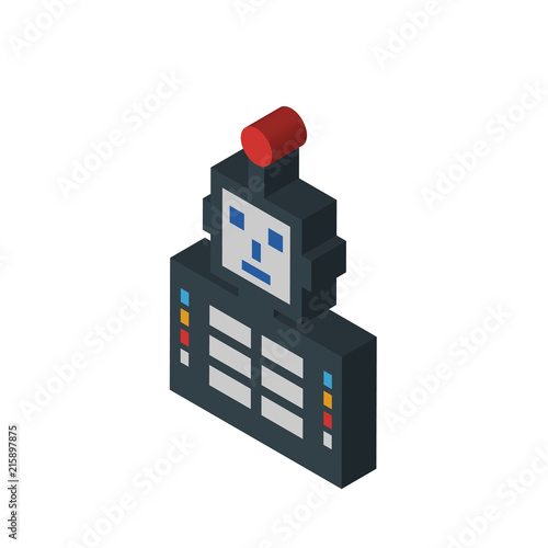 Robot isometric right top view 3D icon Stock Vector | Adobe Stock