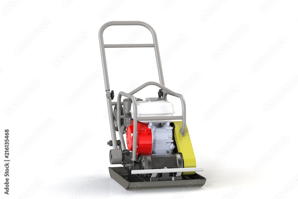 3D modeling of a construction vibration plate with a two-stroke ...