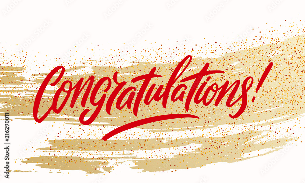 Congratulations card. Hand lettering Stock Vector | Adobe Stock