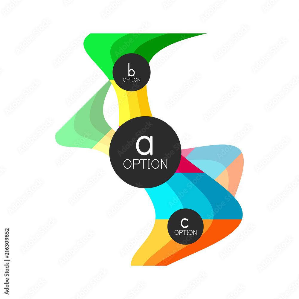 Abstract colorful geometric option infographics design template with ...