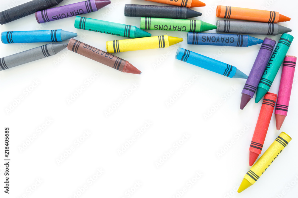 crayon drawing border multicolored background Stock Photo | Adobe Stock