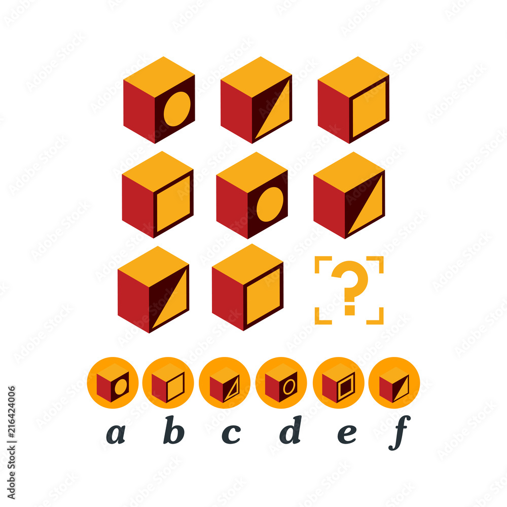 IQ test. Choose correct answer. Logical task, educational game for kids ...