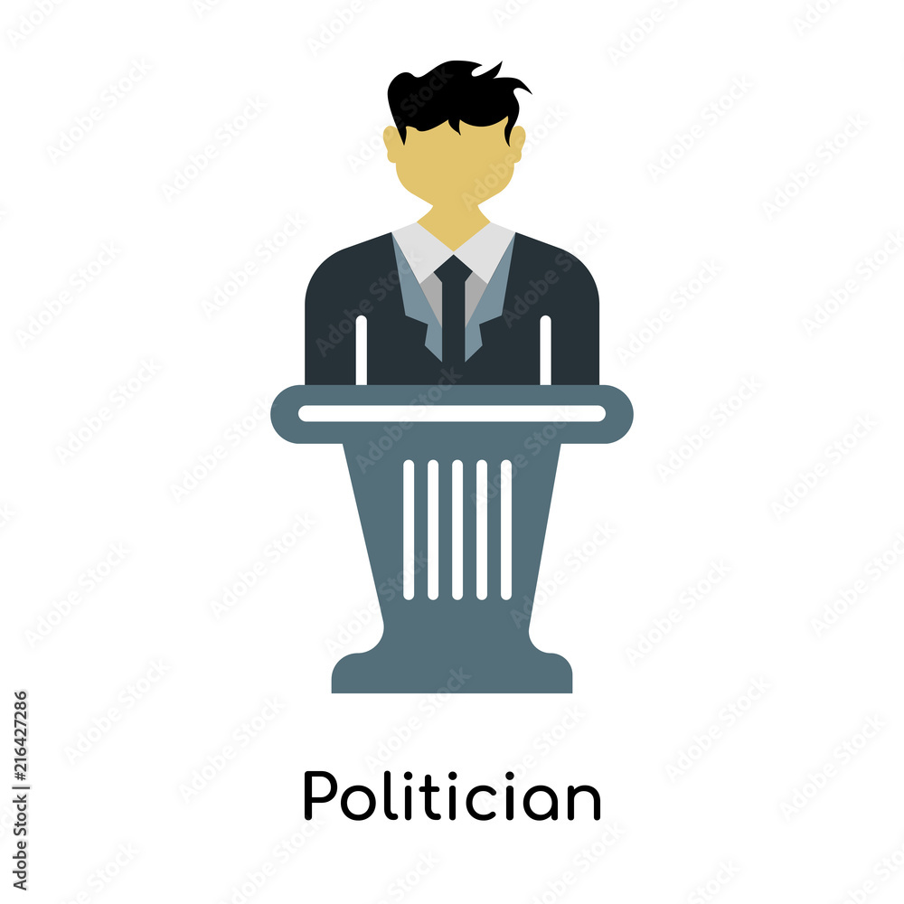 Politician icon vector sign and symbol isolated on white background ...