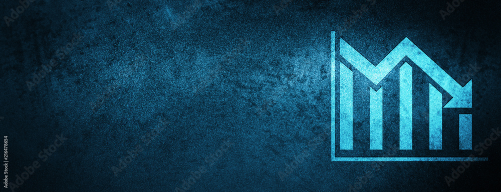 Statistics down icon special blue banner background Stock Photo | Adobe ...