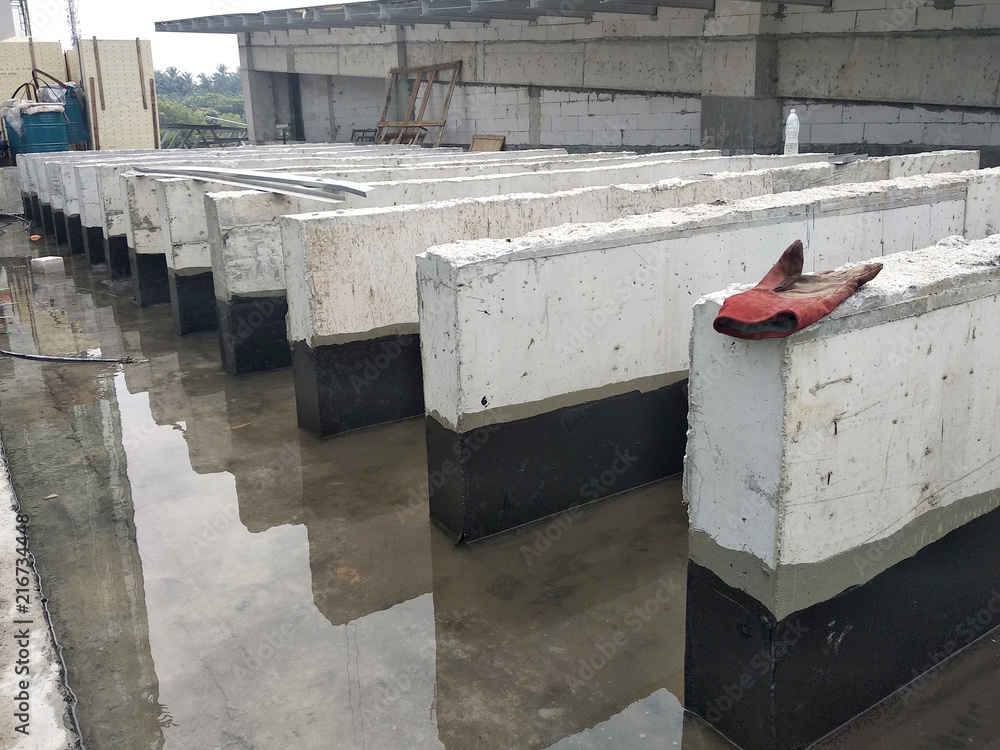 Ponding test cunducted after applying waterproofing layer to the ...