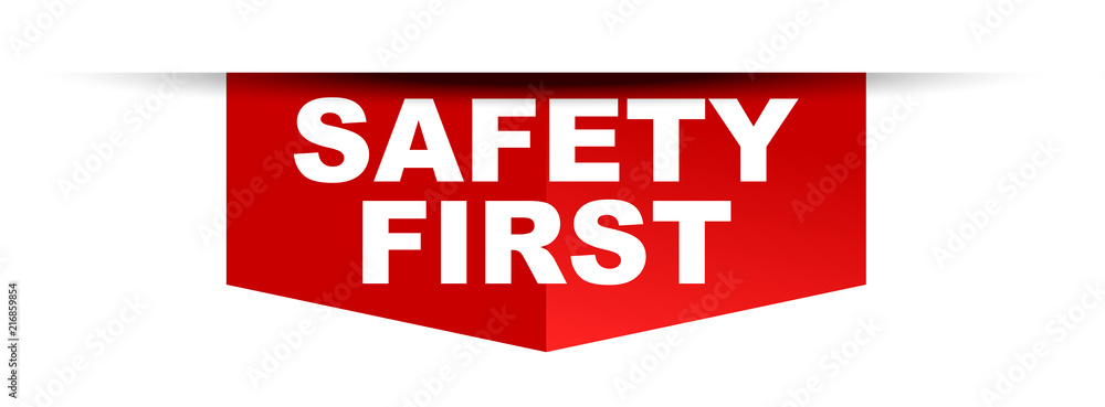 red vector banner safety first Stock Vector | Adobe Stock
