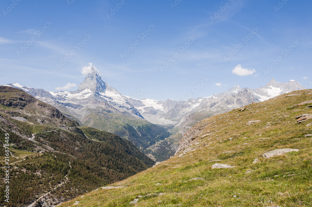 Zermatt, Matterhorn, Alpen, Walliser Berge, Blauherd, Wanderweg ...