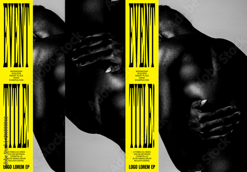 Poster Layout with Yellow Sidebar Stock Template | Adobe Stock