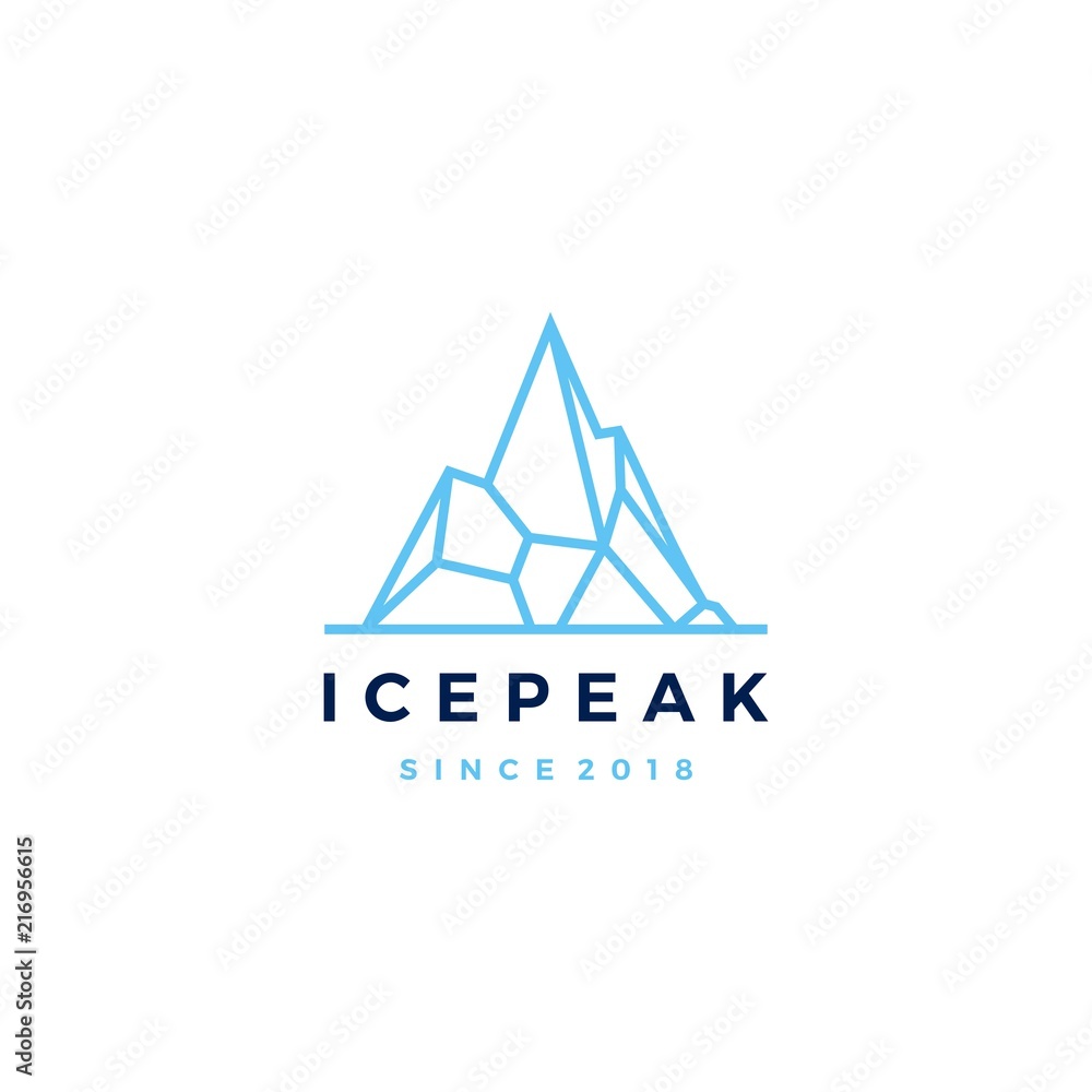 ice peak mount mountain adventure icepeak geometric logo line art ...