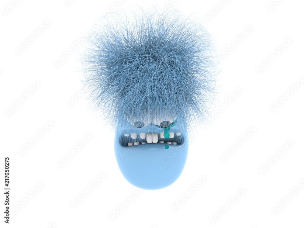 hairy blob monster emoticon *sad* Stock Illustration | Adobe Stock