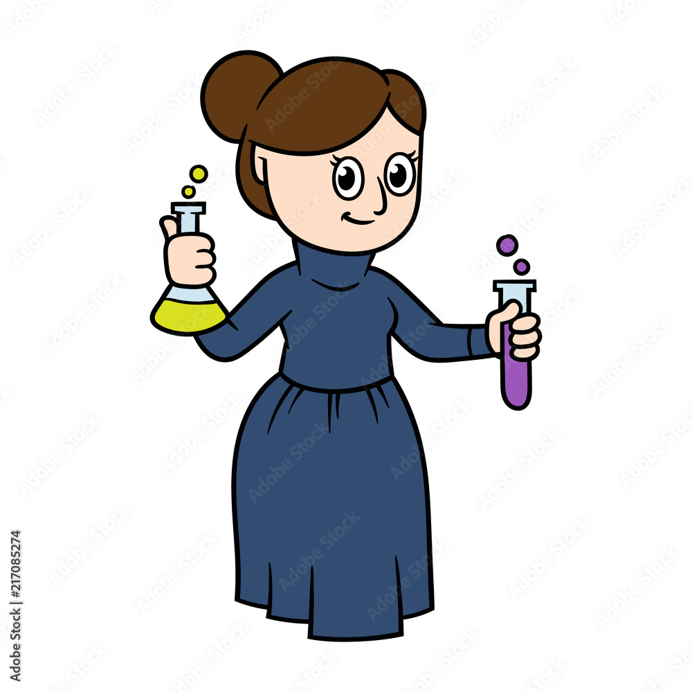 Cartoon Female Victorian Scientist Stock Vector | Adobe Stock