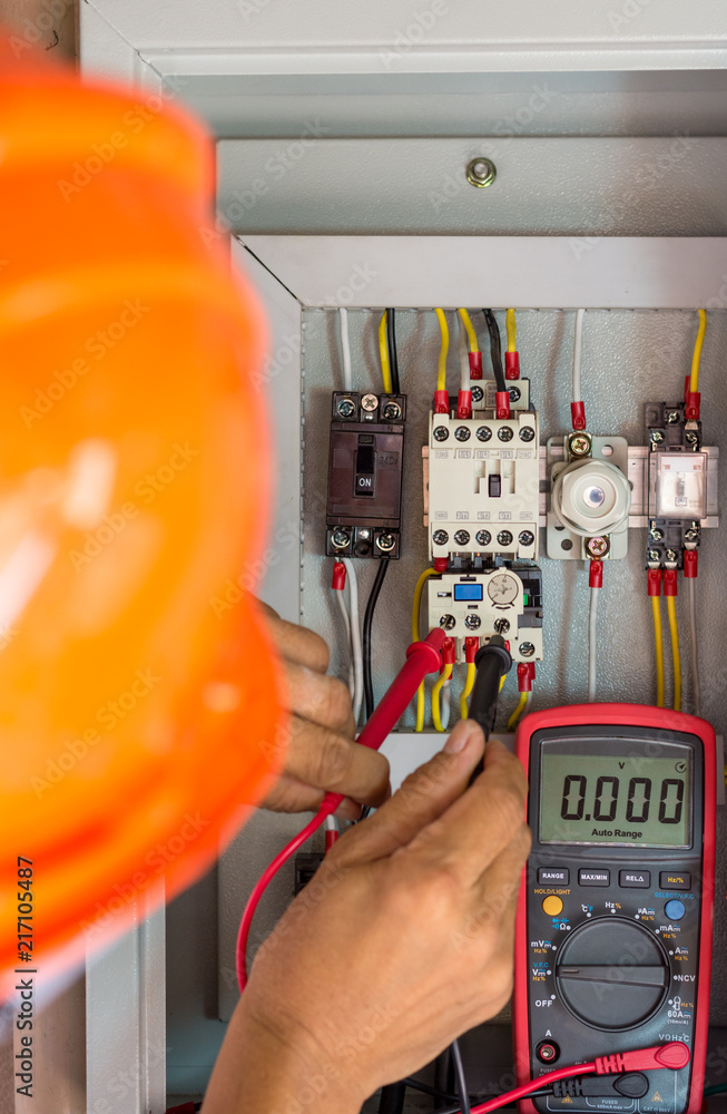 Electrical terminal box. Control panel with magnetic contactor and ...