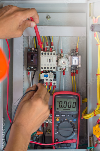 Electrical terminal box. Control panel with magnetic contactor and ...