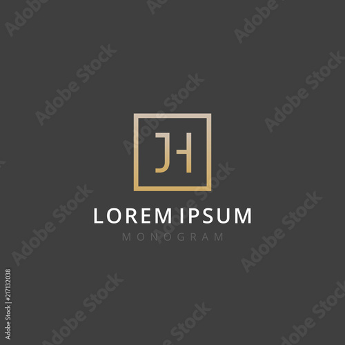JH. Monogram of Two letters J & H . Luxury, simple, minimal and elegant ...