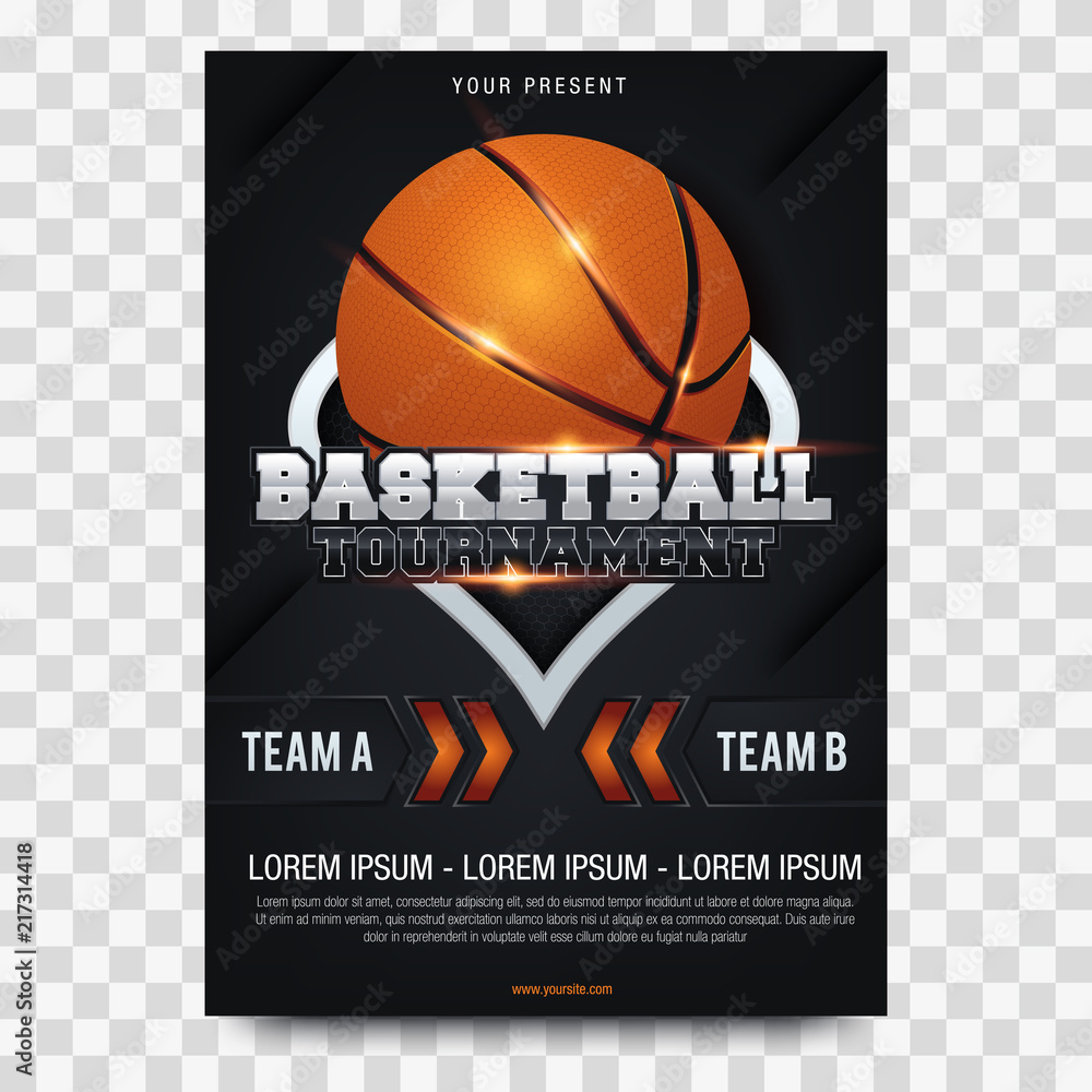 Basketball poster design. Vector illustration Stock Vector | Adobe Stock