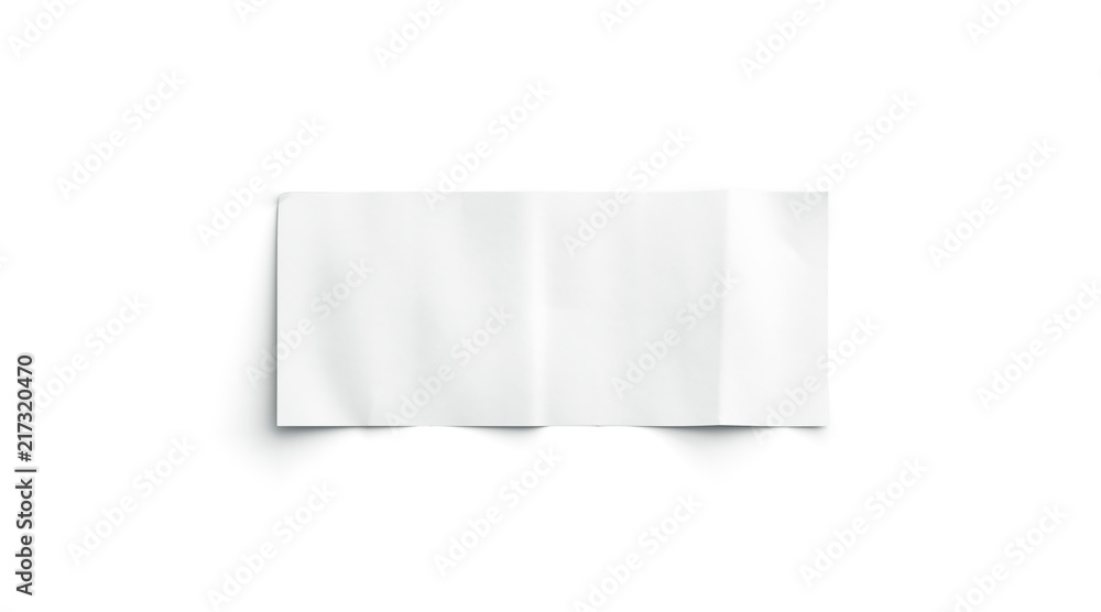 Blank white banknote mockup, isolated, top view, 3d rendering. Empty ...