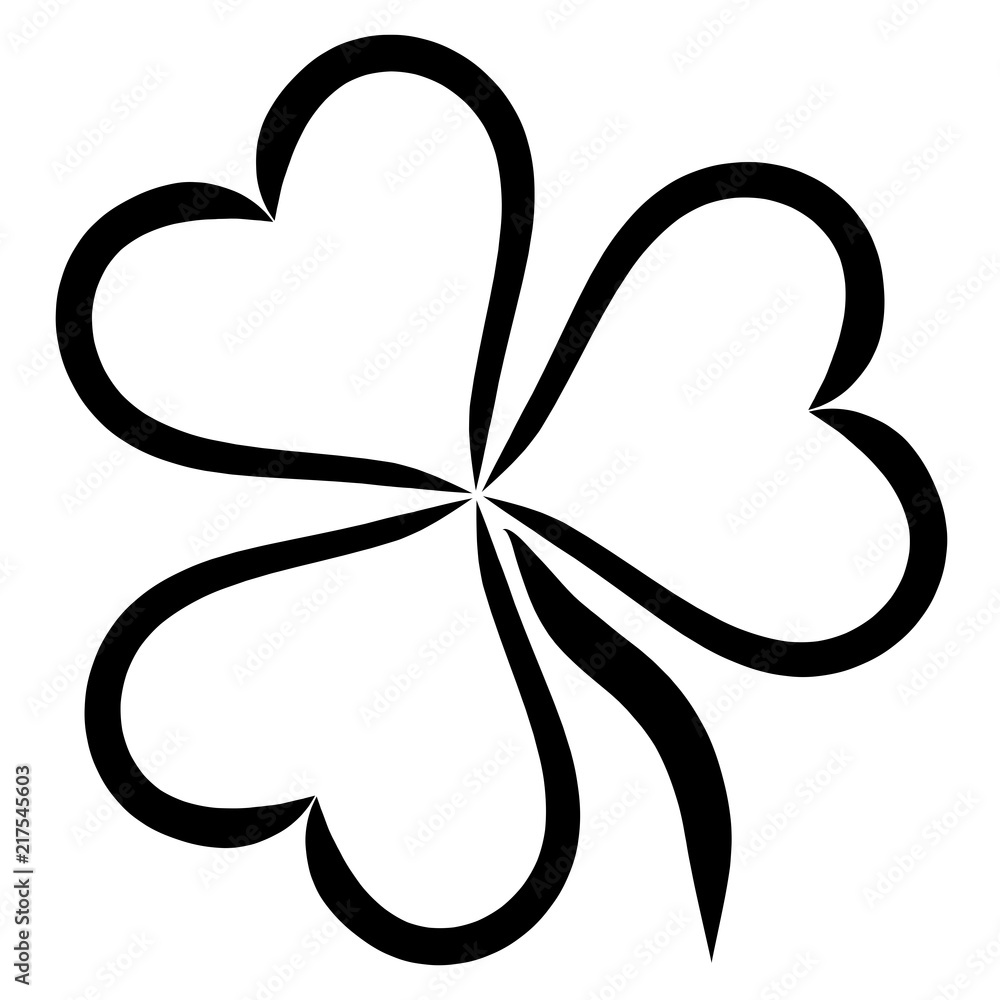 Plant with three leaves in the shape of heart, clover Stock ...