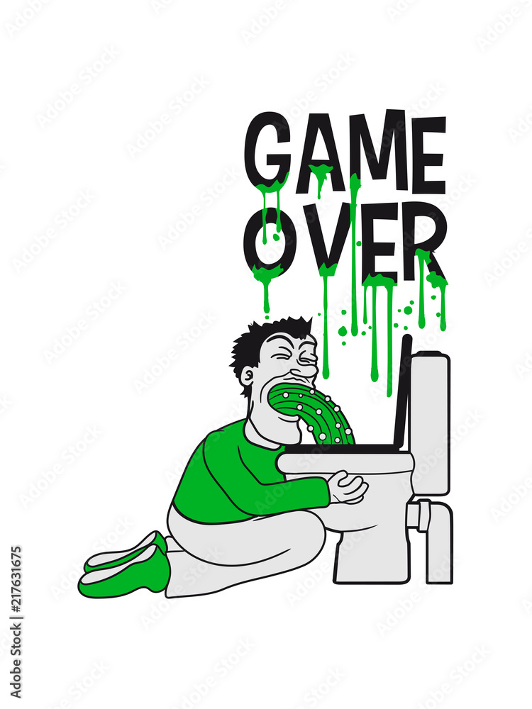 game over klo wc toilette kotzen übergeben brechen übelkeit erbrechen ...