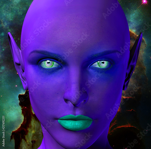The face of an alien Stock Illustration | Adobe Stock