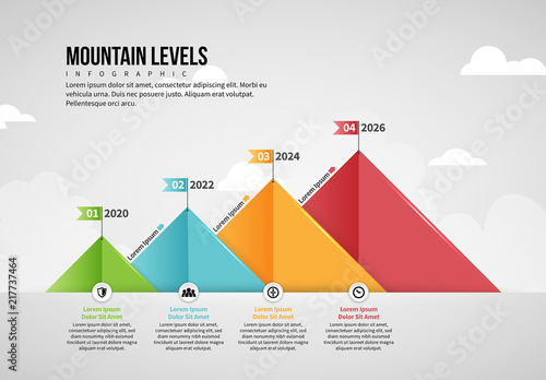 Mountain Levels Infographic Layout Stock Template | Adobe Stock