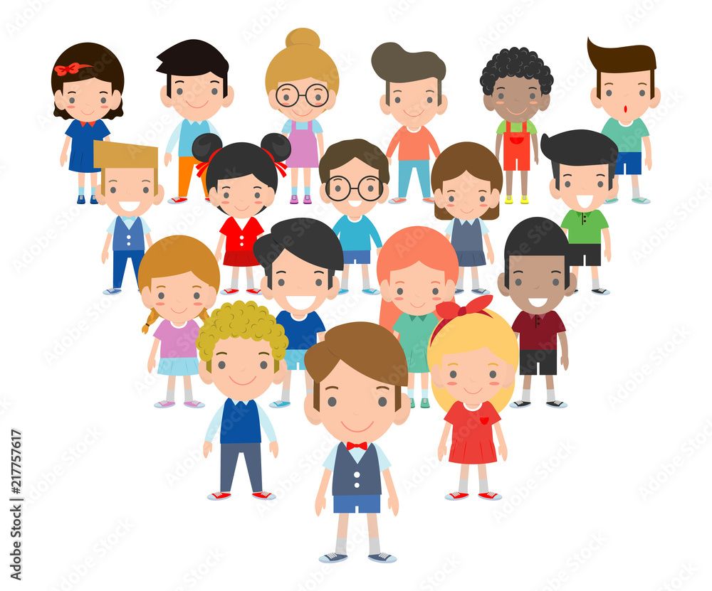 Group Of Children Cartoon