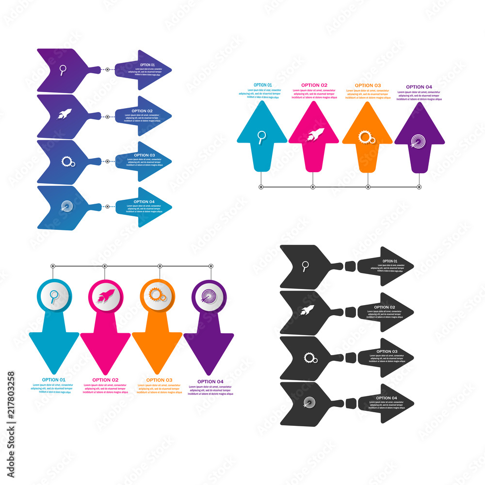 Creative modern chart data infographic with modern arrow concept design ...