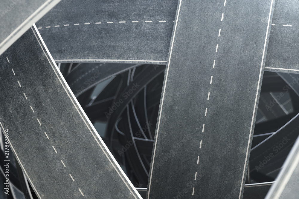 Tangled roads and highways in a chaotic. The concept of an intricate ...