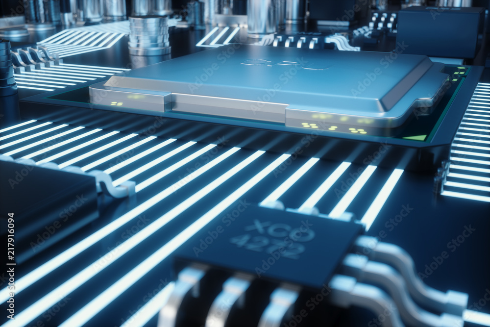 Circuit board. Technology background. Central Computer Processors CPU ...