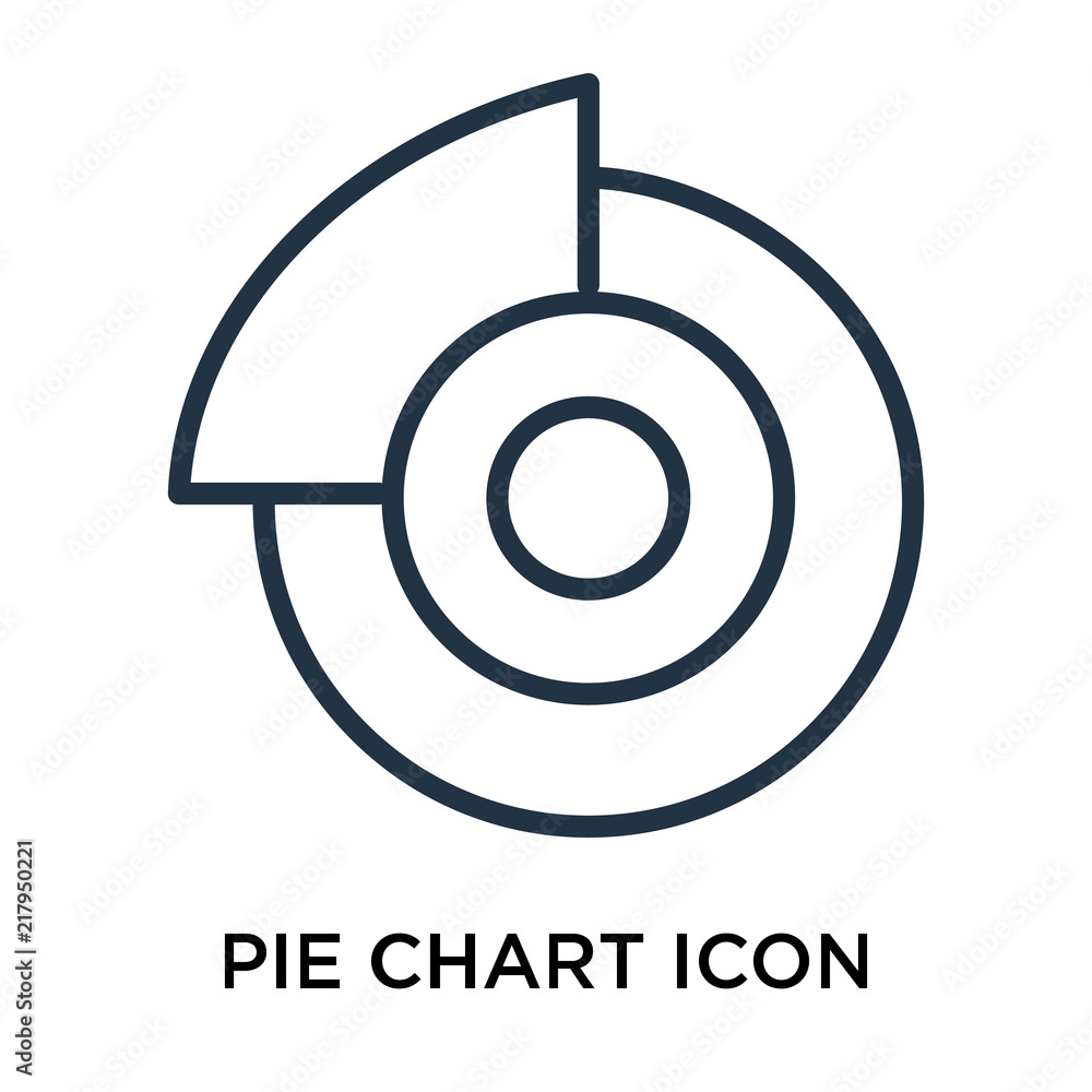 Pie chart icon vector isolated on white background, Pie chart sign ...