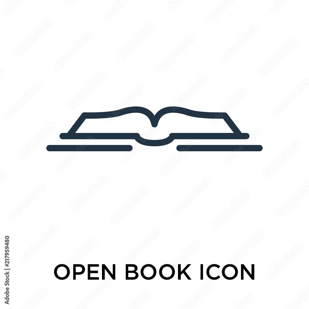 open book icons isolated on white background. Modern and editable open ...