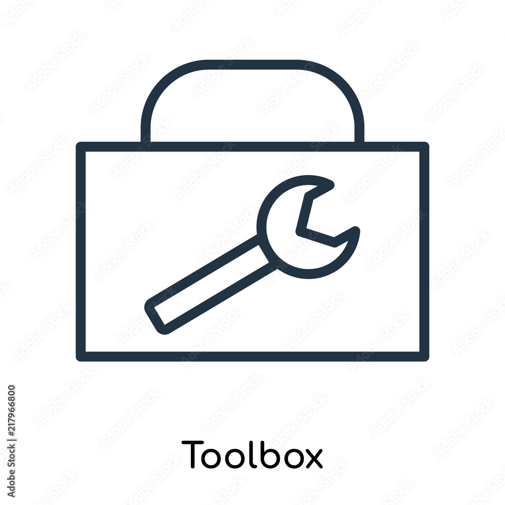 toolbox icons isolated on white background. Modern and editable toolbox ...