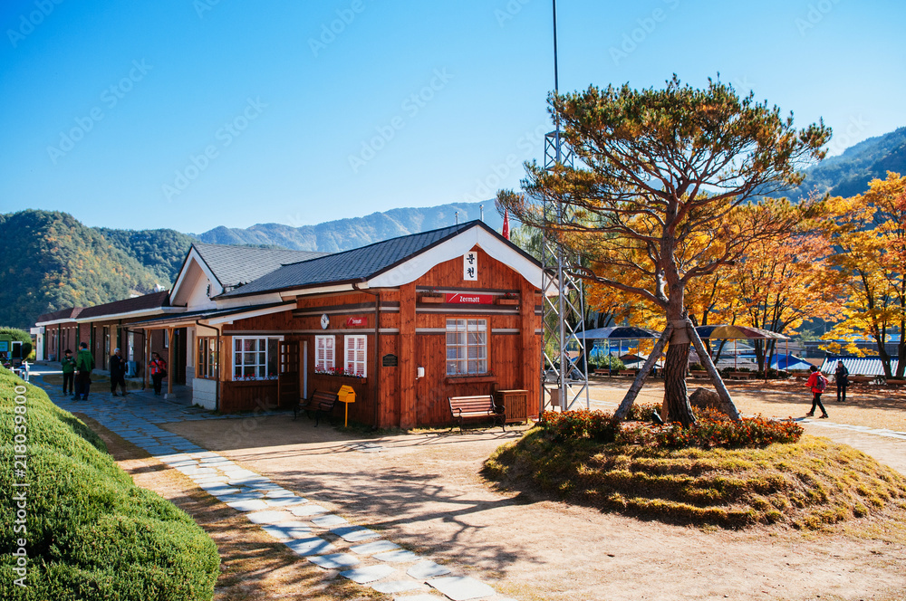 Buncheon station start ponit of V-Train sightseeing valley route of ...