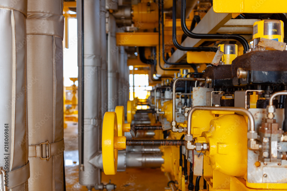 Offshore oil and Gas central processing platform and remote platform ...