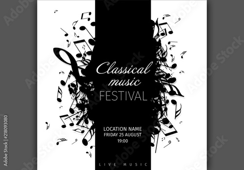 Concert Flyer Layout with Music Notes. Buy this stock template and ...