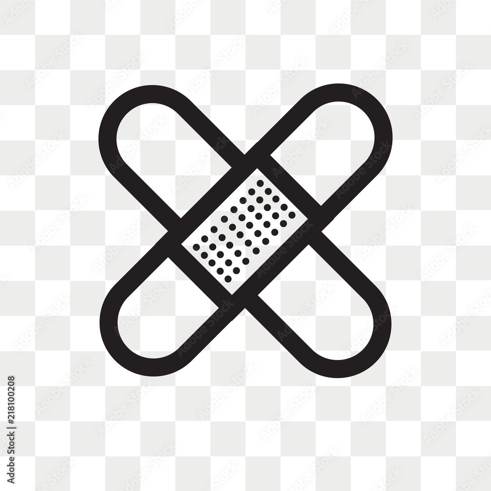 Sticking plaster vector icon isolated on transparent background ...