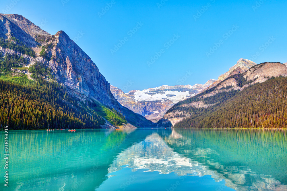 Lake Louise With Mount Victoria Glacier in Banff National Park Stock ...