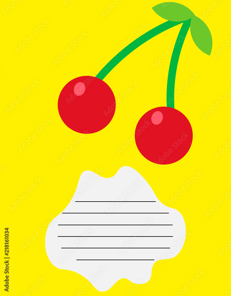 Cover for a school notebook with a place for text. With a picture of a ...
