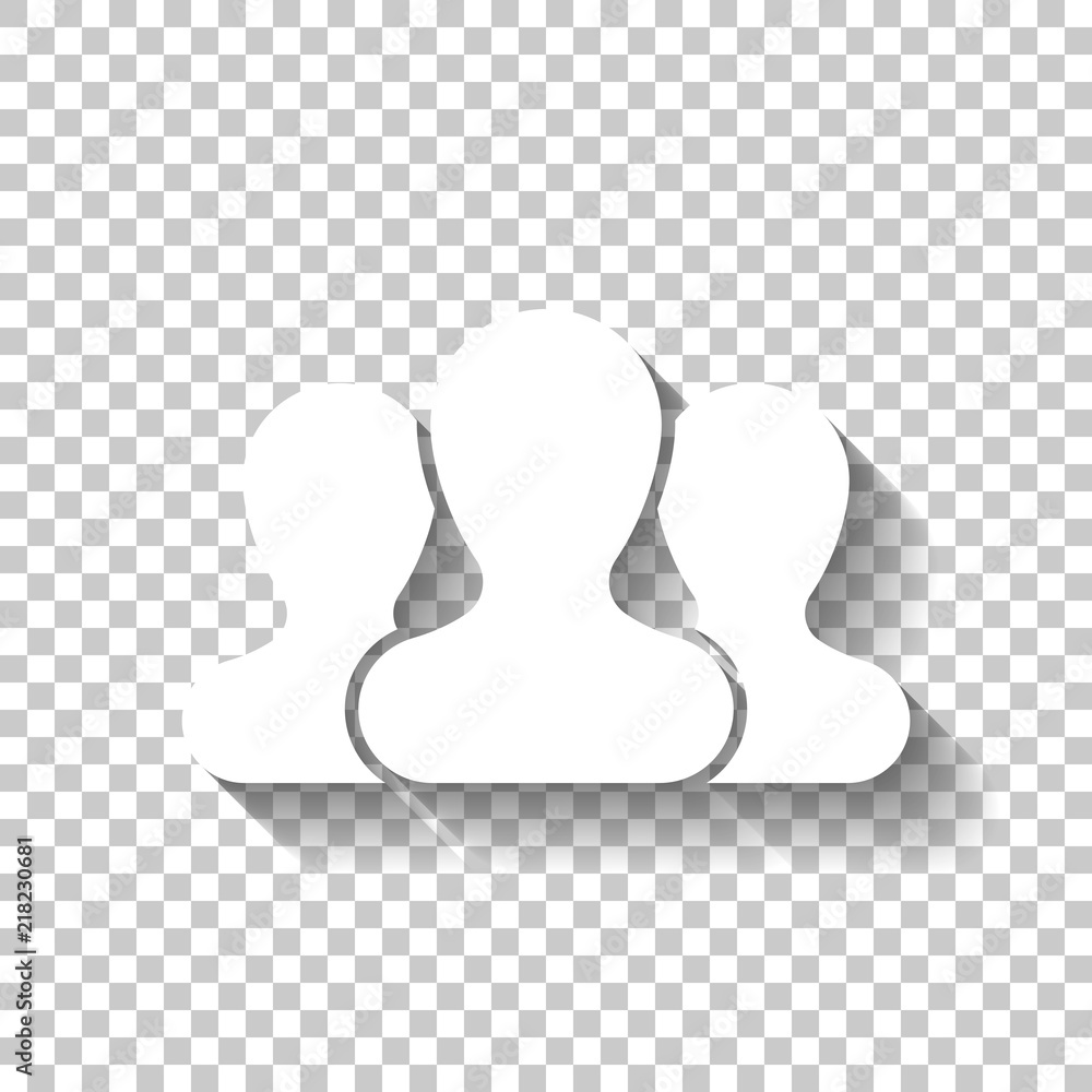 Team, few person. White icon with shadow on transparent backgrou Stock ...