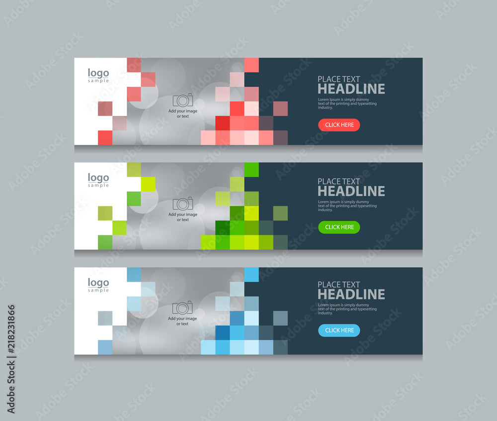 abstract horizontal web banner design template backgrounds Stock Vector ...