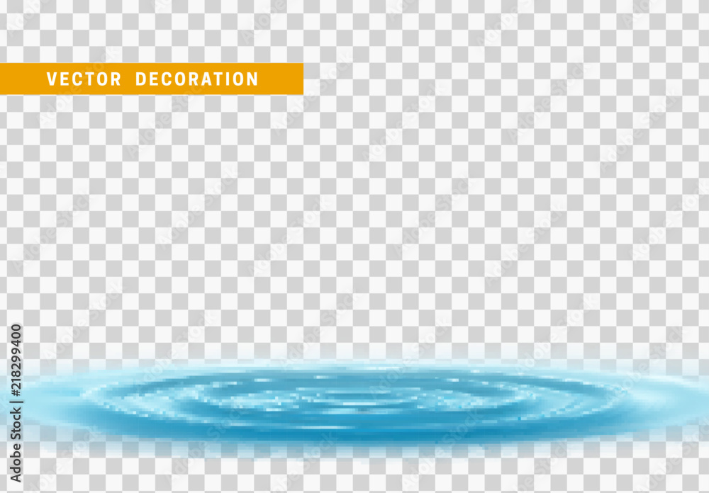 Realistic water ripples and round weave with curle. Vector Isolated ...