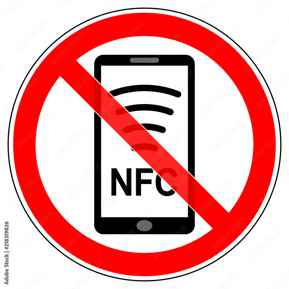 srr431 SignRoundRed - english - prohibition sign - contactless mobile ...