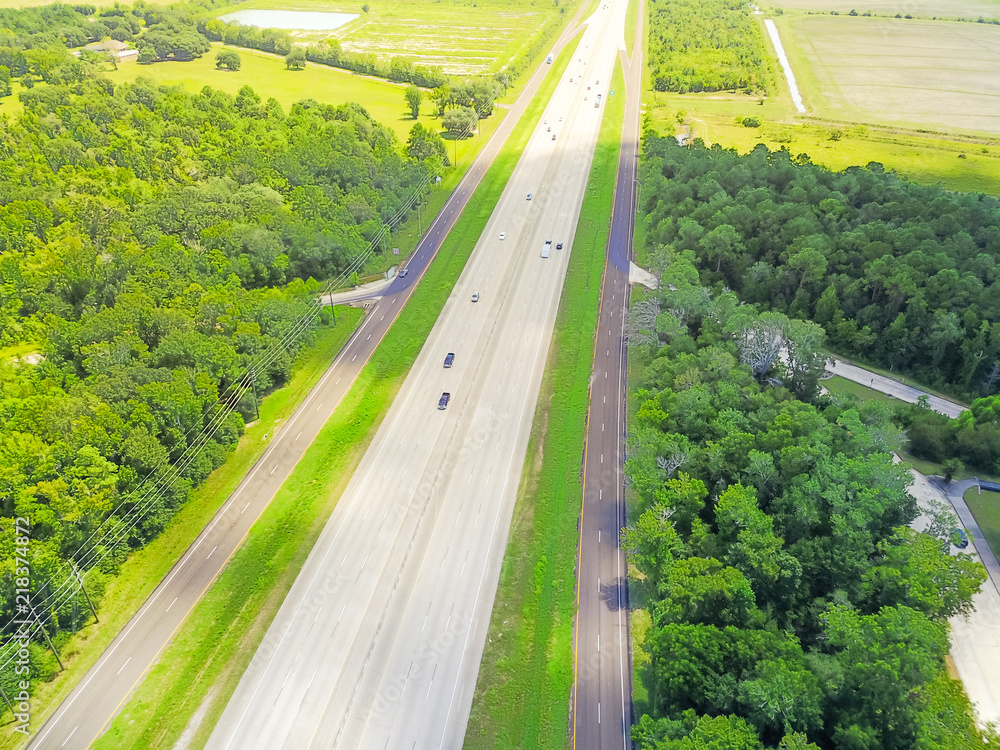 Aerial view of Interstate 10 highway (I-10) from Texas to Louisiana ...
