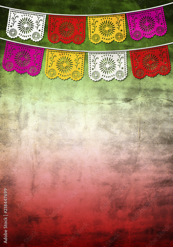 Traditional Mexican paper decoration background with vintage texture ...