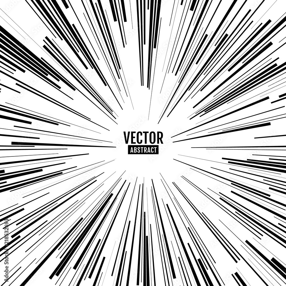 Explosion vector illustration. Comic Radial Speed Lines Background ...