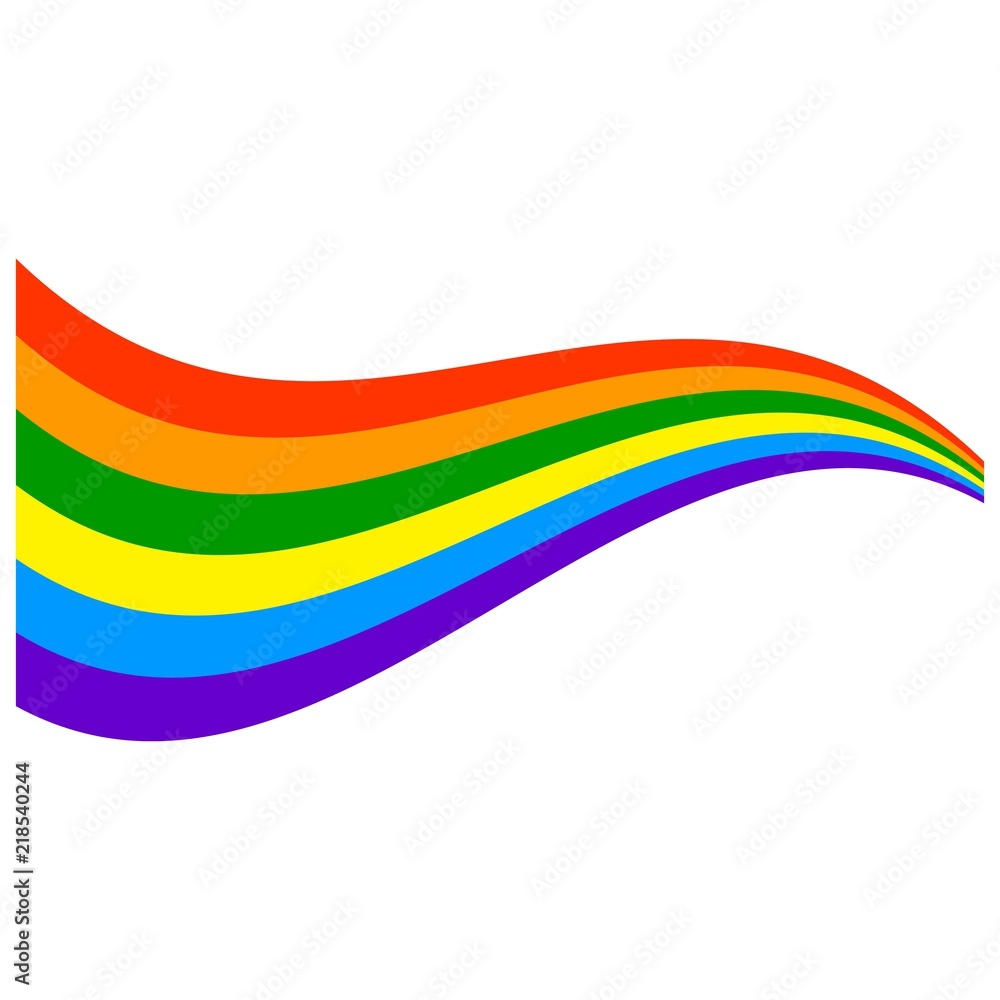Rainbow Wave - A vector cartoon illustration of a colorful rainbow wave ...