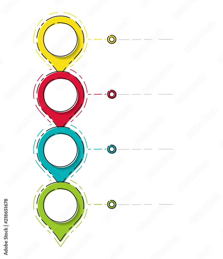 Empty business timeline - layout of colourful infographic. Vector ...