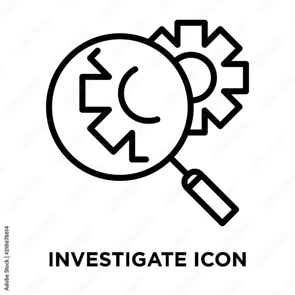 investigate icons isolated on white background. Modern and editable investigate icon. Simple ...