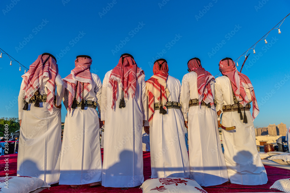 Doha, Qatar, Jan 9th 2018 - Colorful celebration in Doha, with local ...